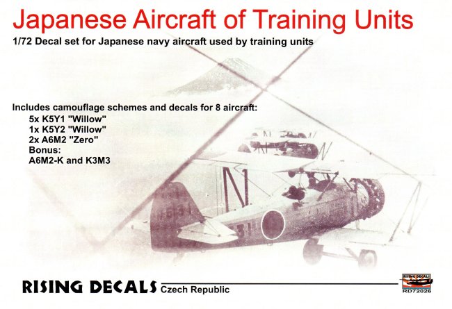 Rising Decals 1/72 Japanese Aircraft of Training Units decal sheet